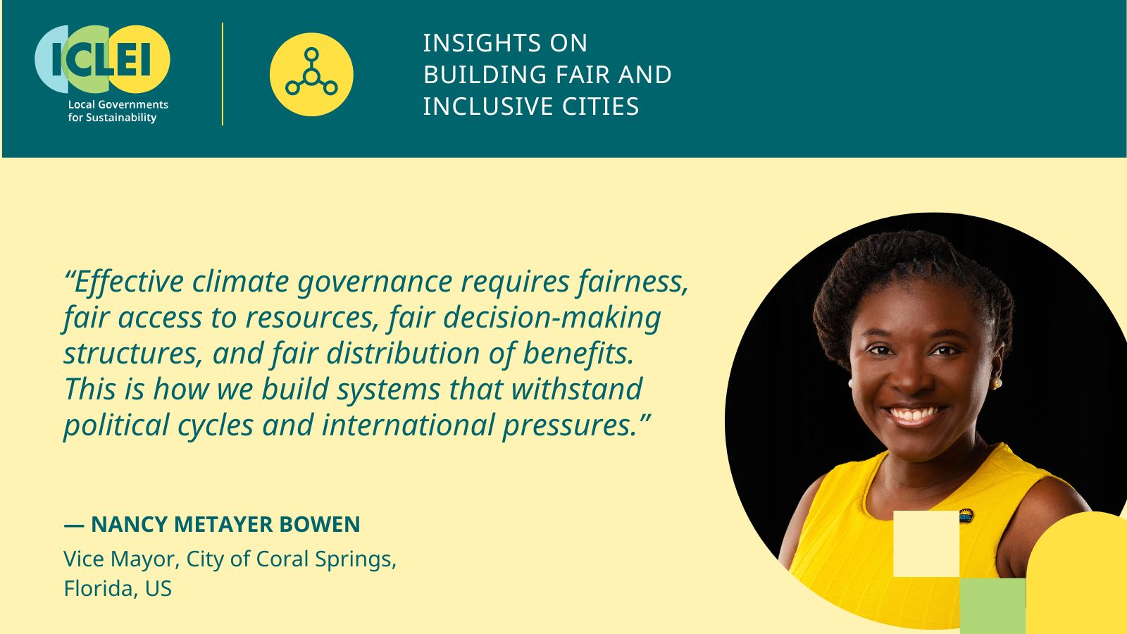 "Equity is not an accessory to climate work," editorial by Nancy Metayer Bowen, Vice Mayor of ...